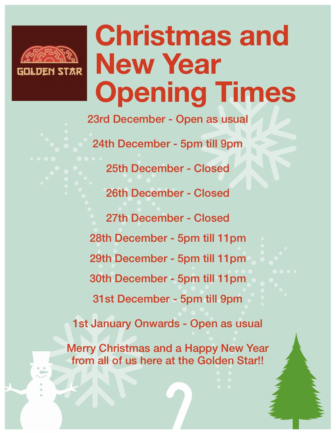 Menu at Golden Star Cardiff restaurant, Cardiff, 48 Waungron Rd