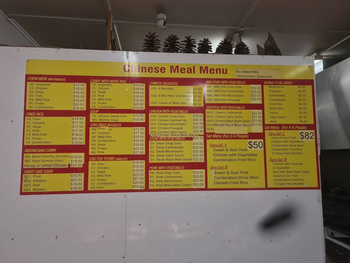 Menu at Golden Sun Chinese Takeaway restaurant, Blenheim