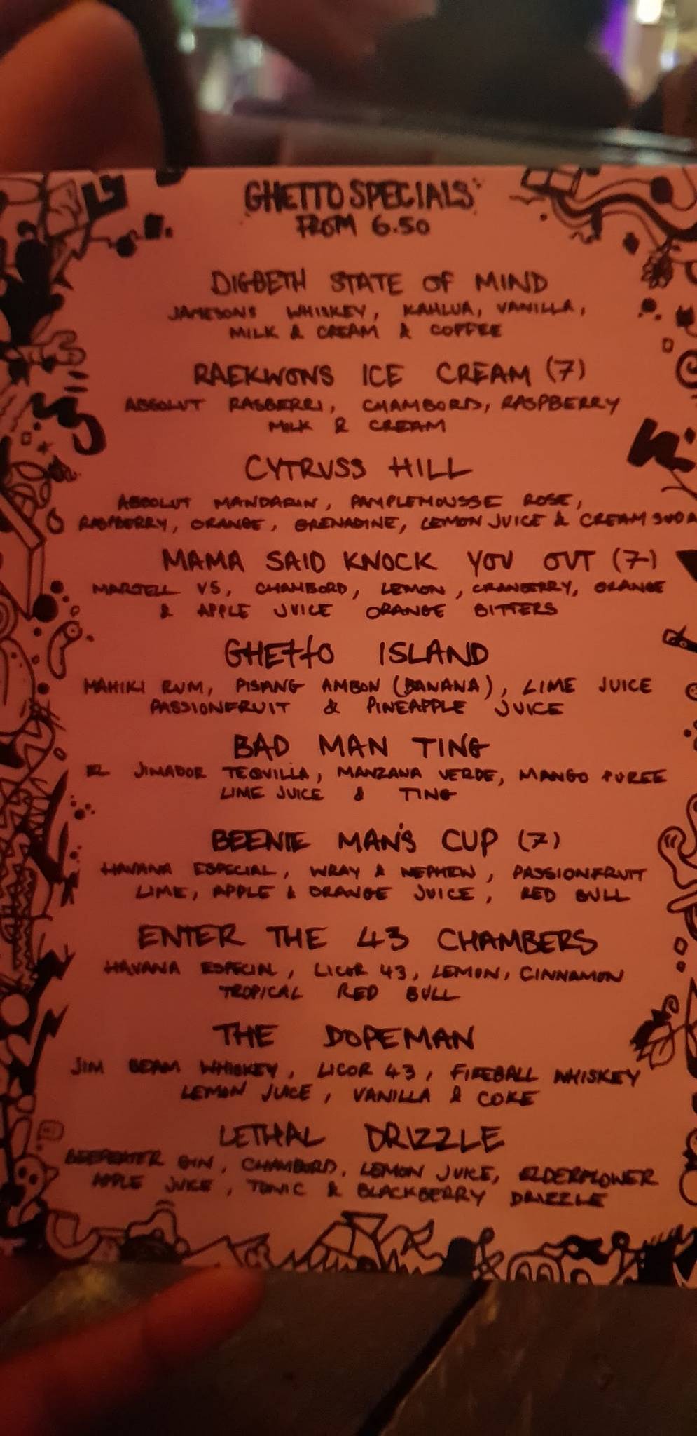 Menu at Golf Fang Birmingham pub & bar, Birmingham