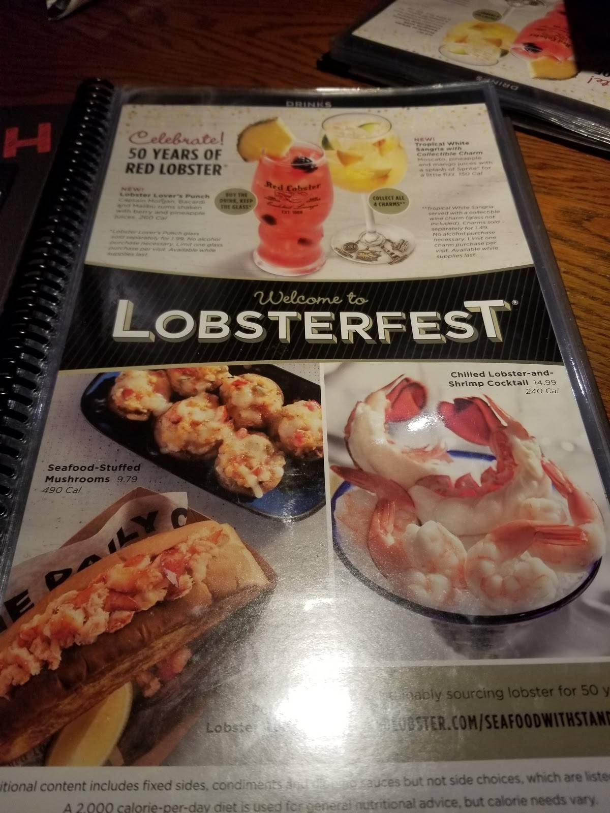 Menu at Red Lobster restaurant, Scarsdale, Midway Shopping Center