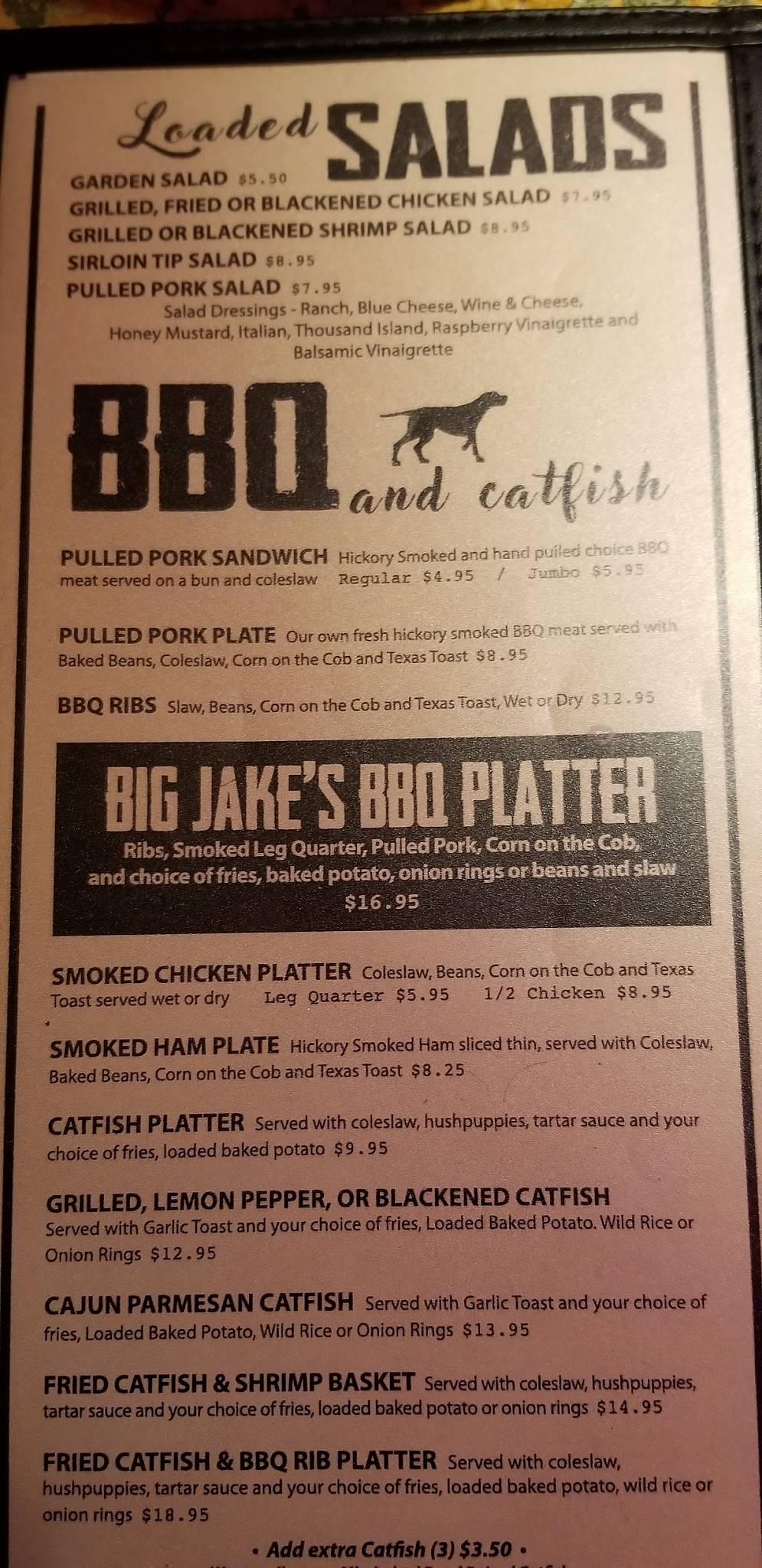 Menu at Jake & Rip's BBQ, Grenada