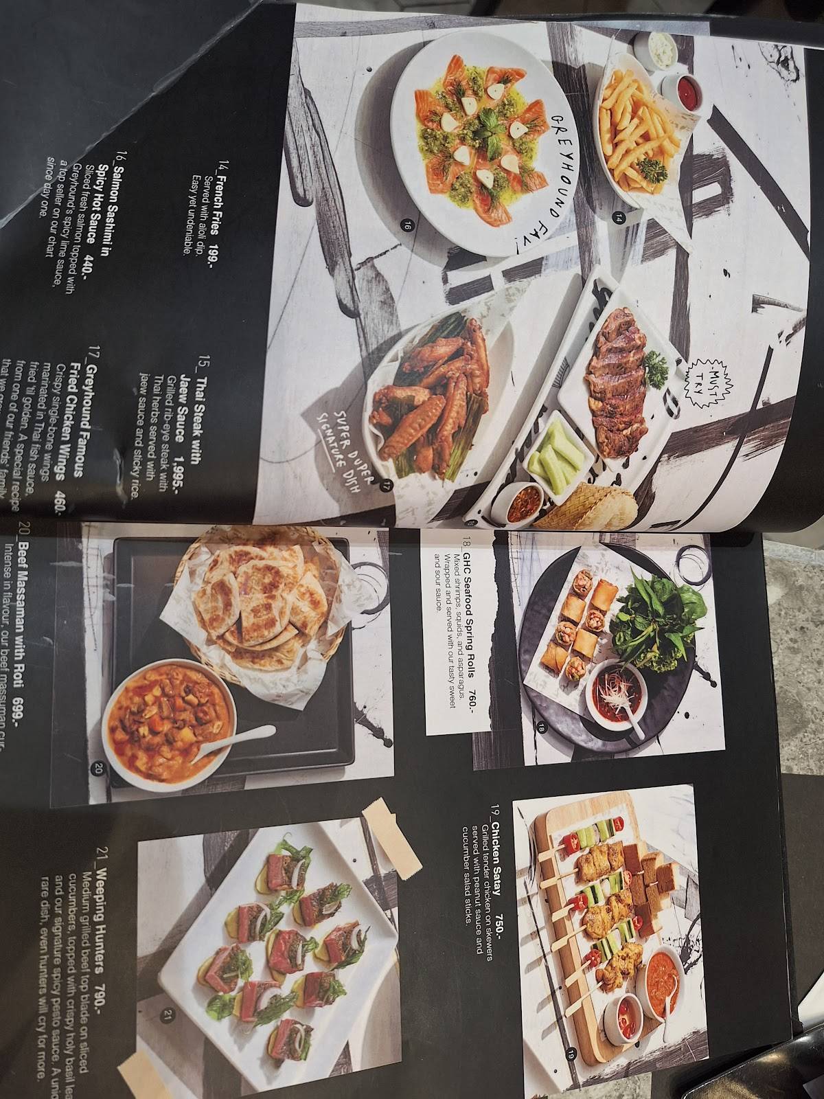 Menu at Greyhound Café The Podium restaurant, Mandaluyong