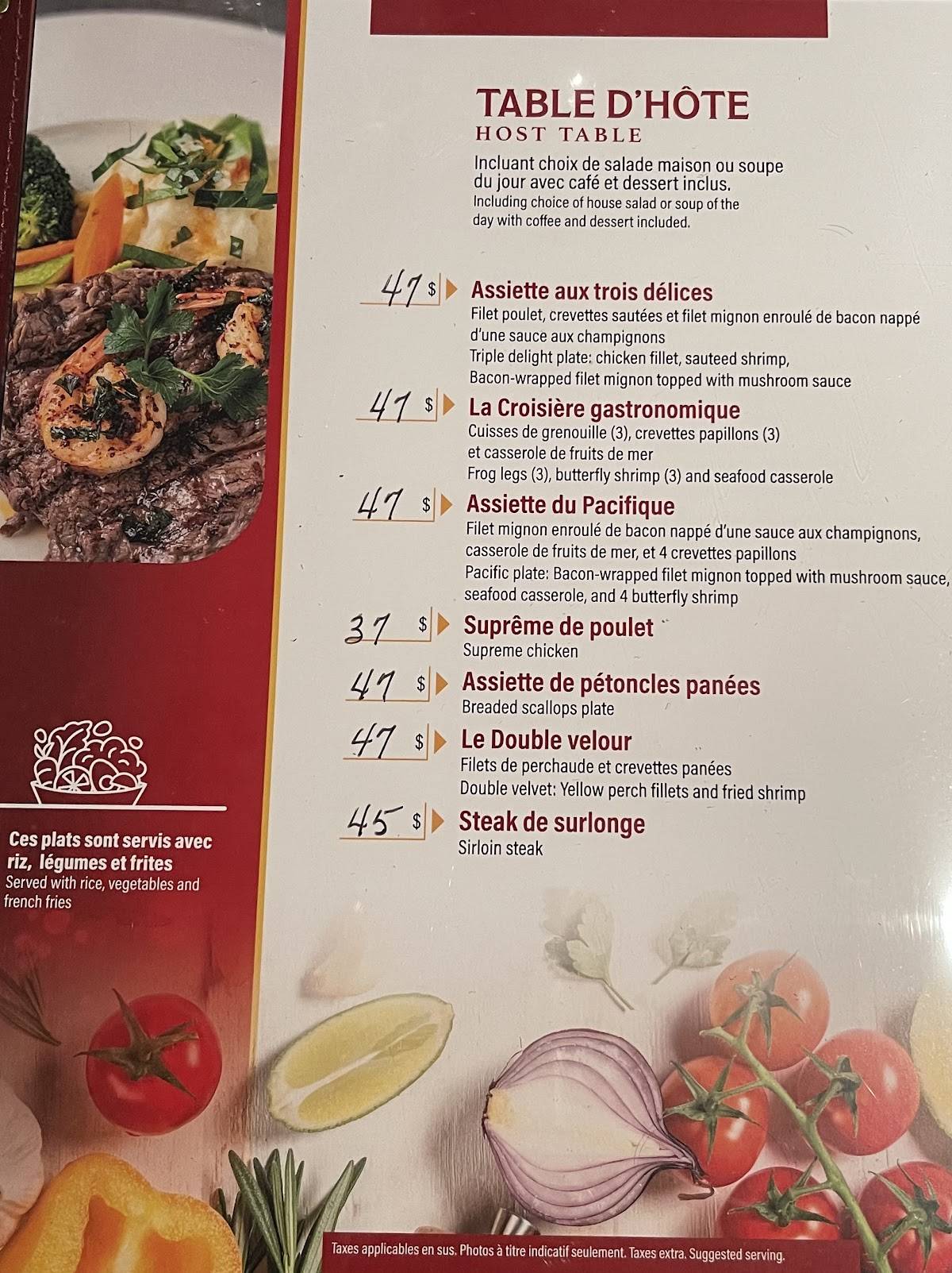 Menu au Grillades Maska restaurant, Saint-Hyacinthe
