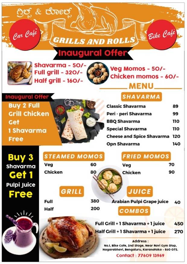 Menu at Grillz and Rollz, Bengaluru