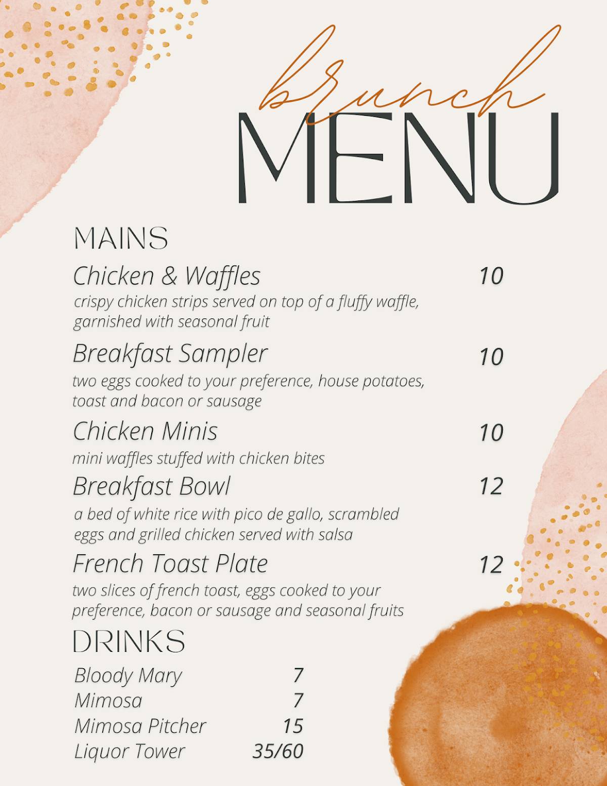 Menu at Ground Zero pub & bar, Lubbock