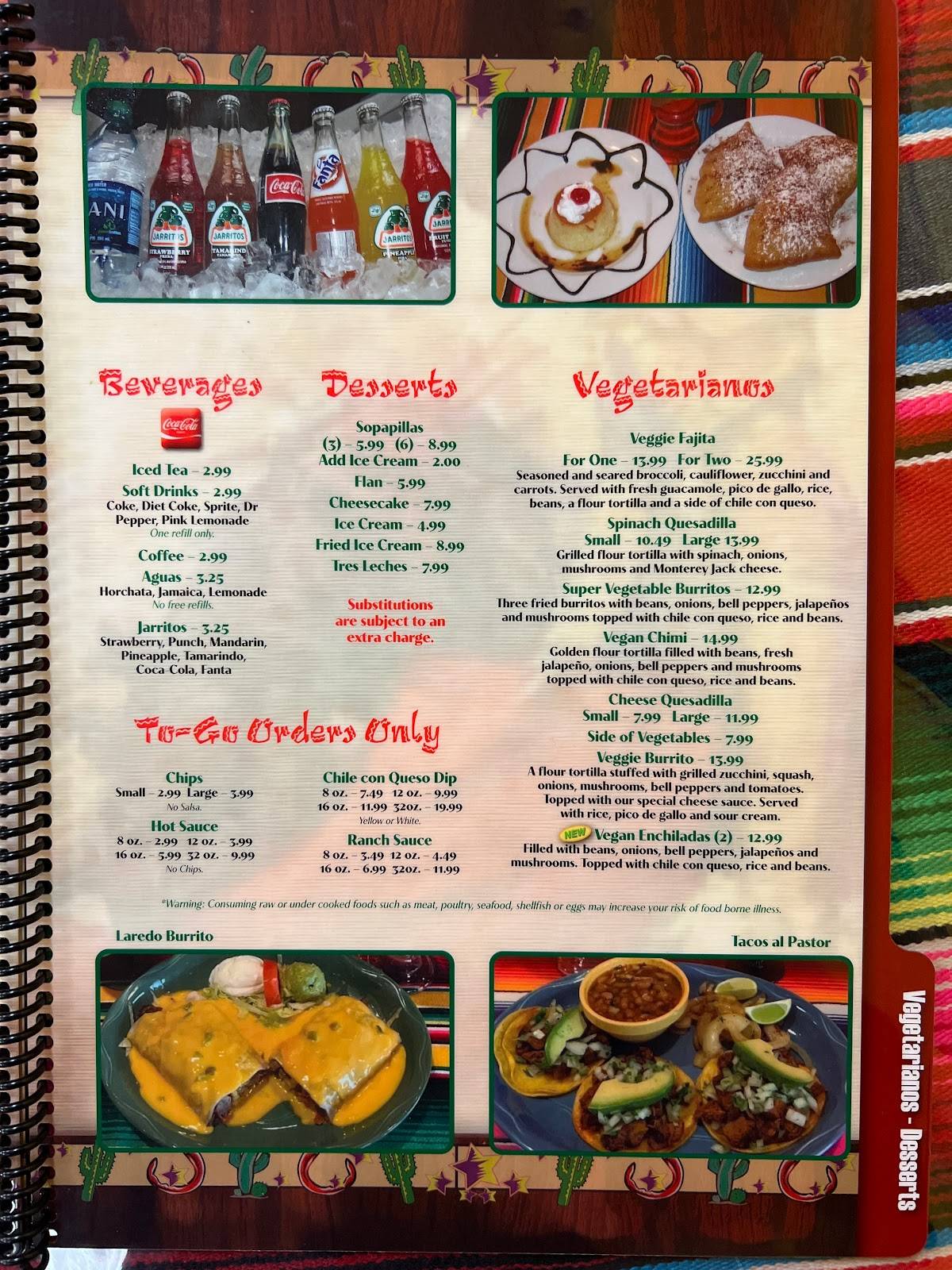 Menu at Guadalajara Mexican Express restaurant, Beaumont
