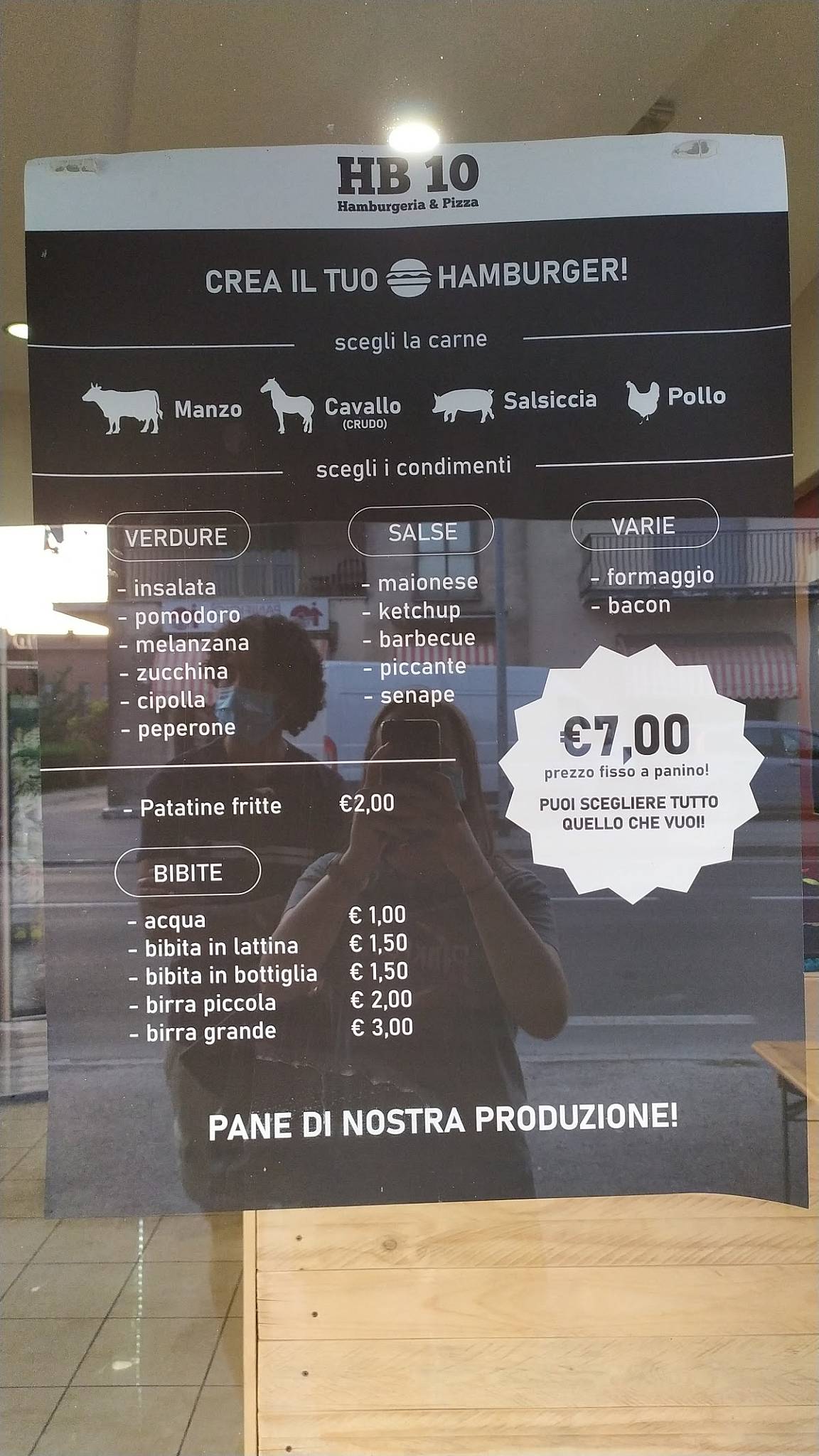 Menu da HB 10 Hamburger & pizza ristorante, Parma
