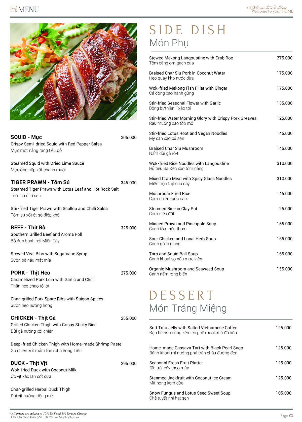 Menu at HOME Saigon - HOME Vietnamese Restaurant, Ho Chi Minh City