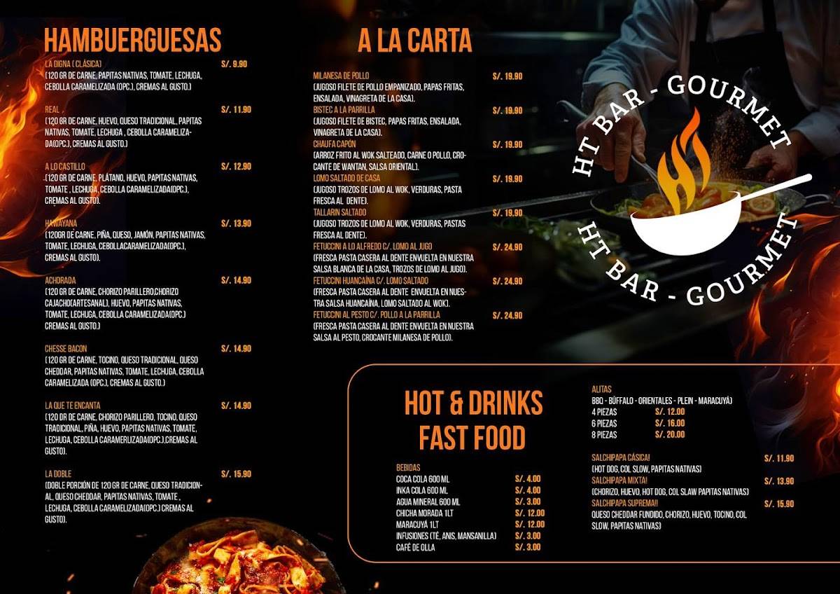 Menu at HT Bar-Gourmet, Cajamarca