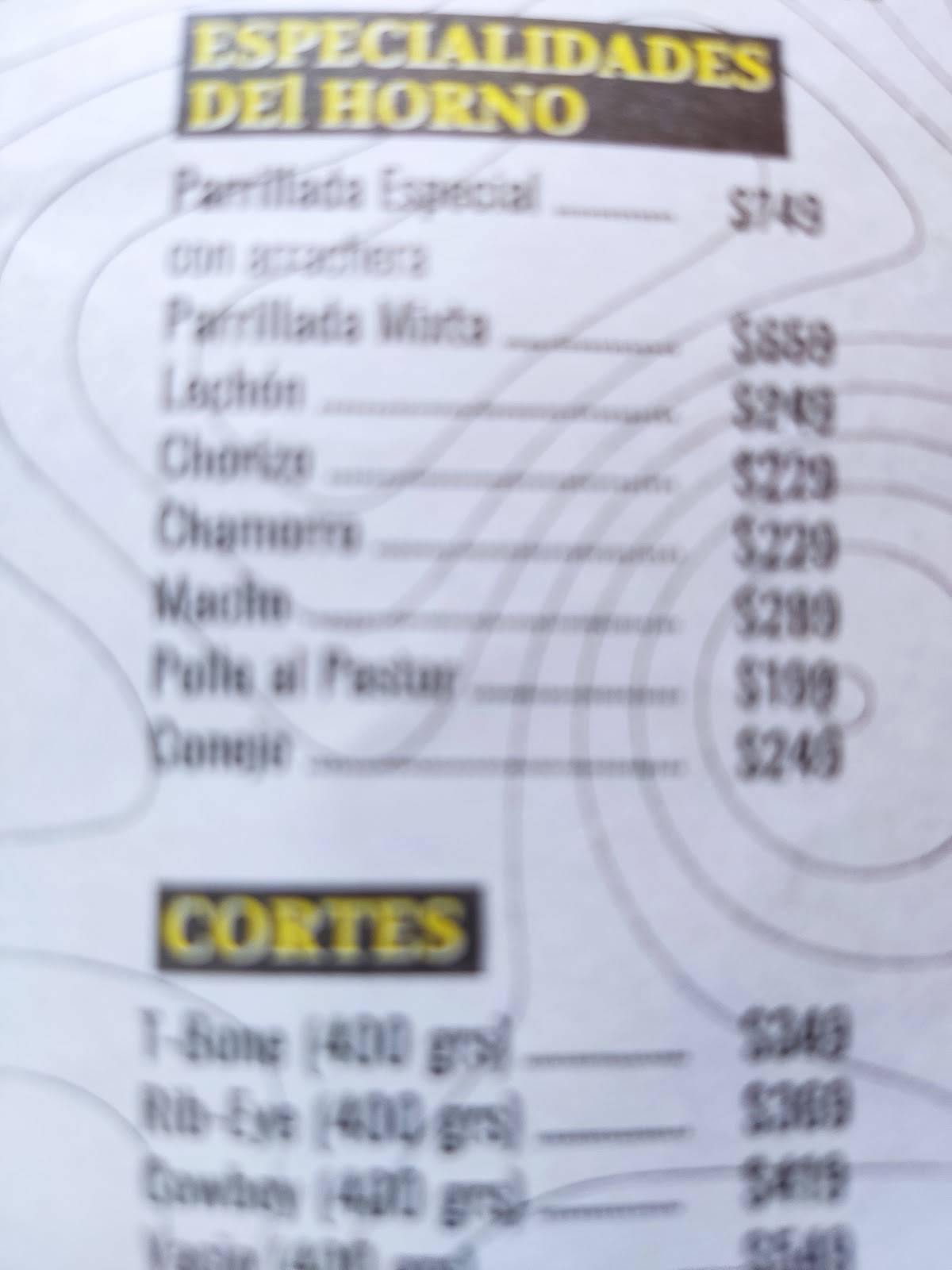 Carta del restaurante Hacienda Canelos, Zapopan
