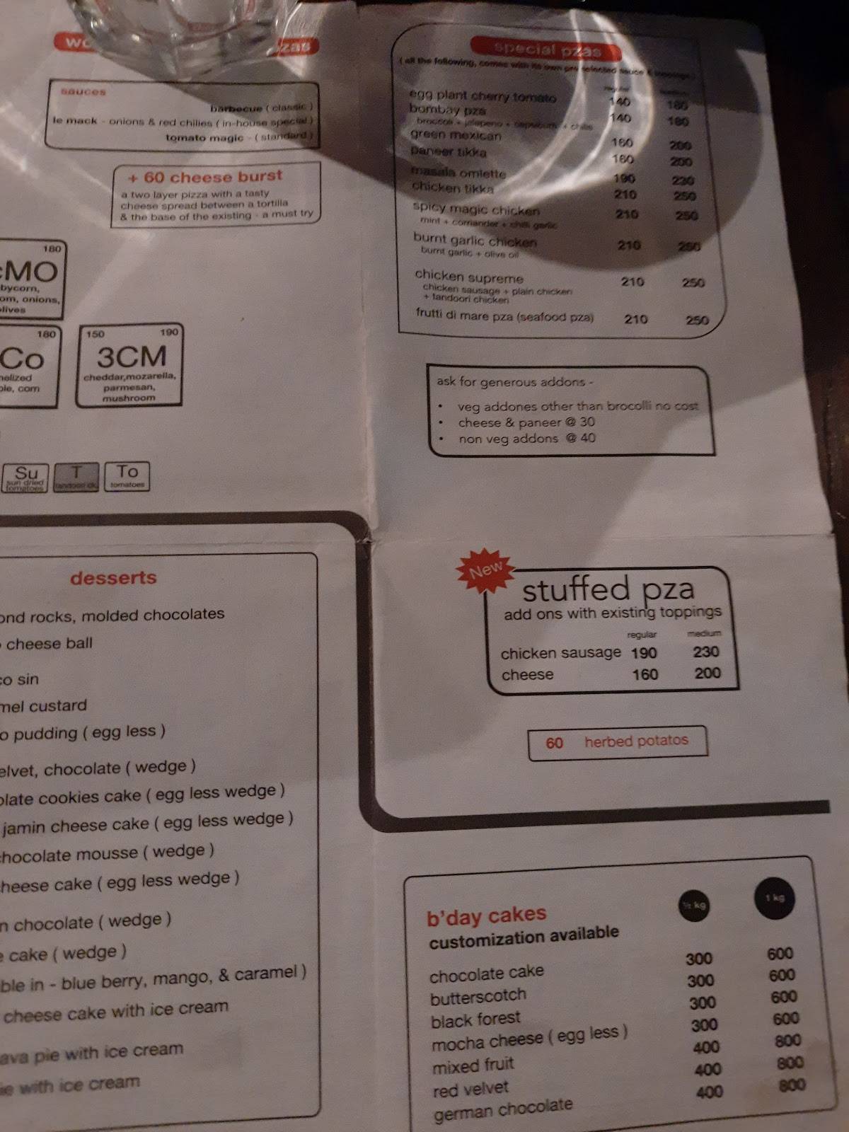Menu at Hadiqa, Manipal, Smrithi Bhavan