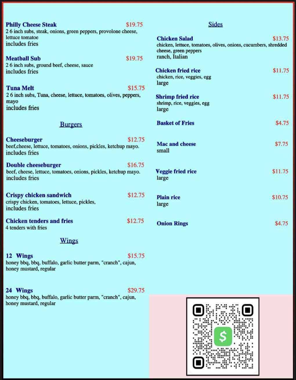 Menu at Halal Eats restaurant, Erie