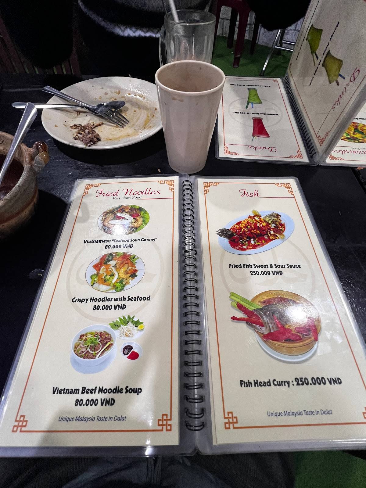 Menu at Halal Restaurant Kampung Melayu, Dalat
