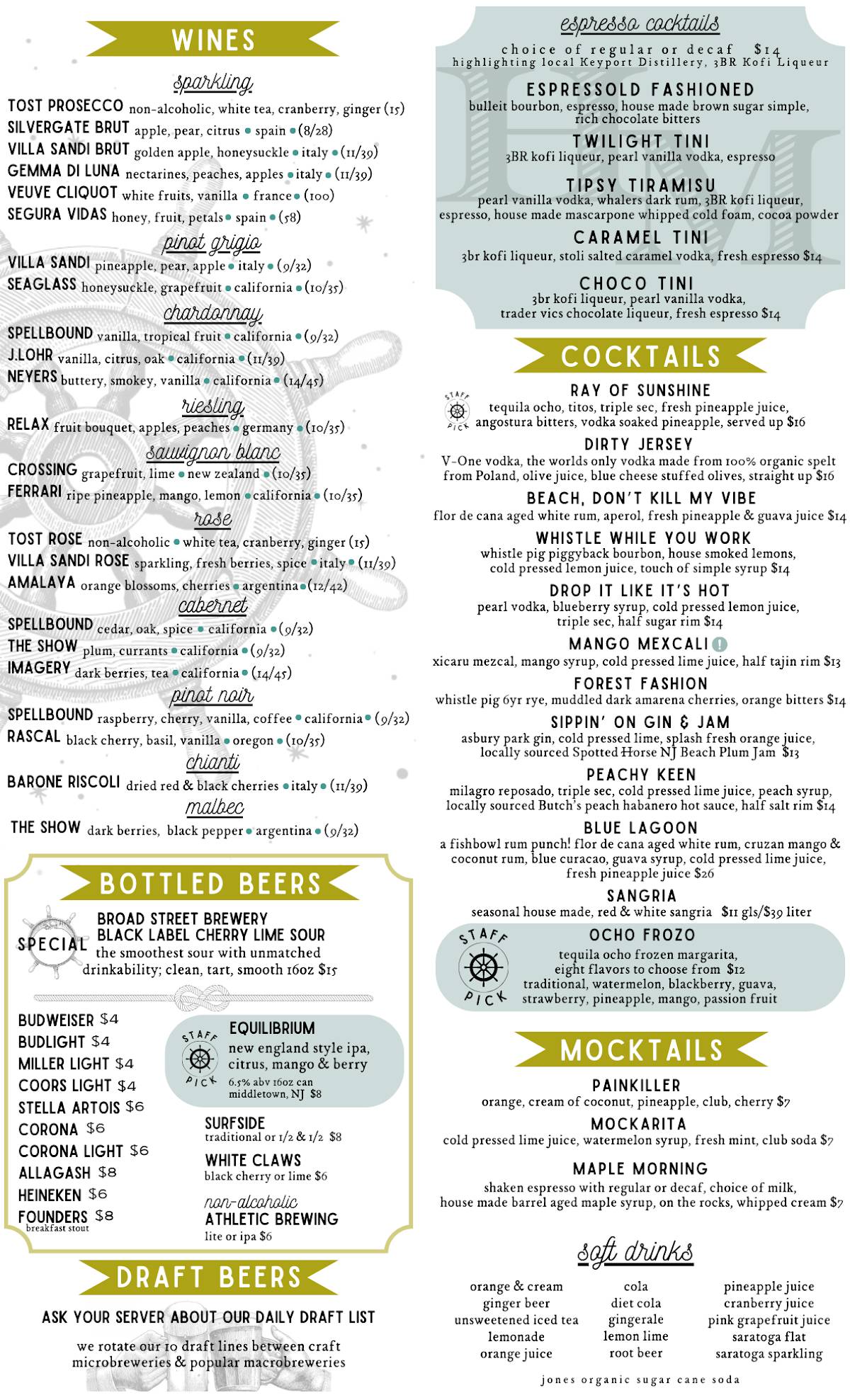Menu at Half Moon pub & bar, Keansburg, 2 Beachway Ave