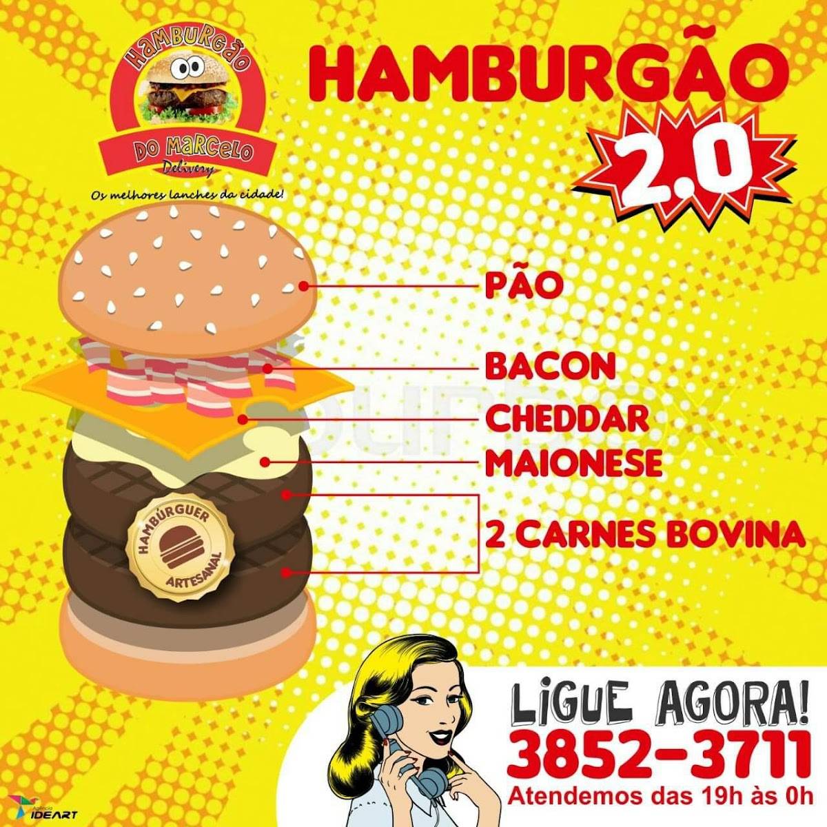 Carta del restaurante Hamburgão do Marcelo, João Monlevade