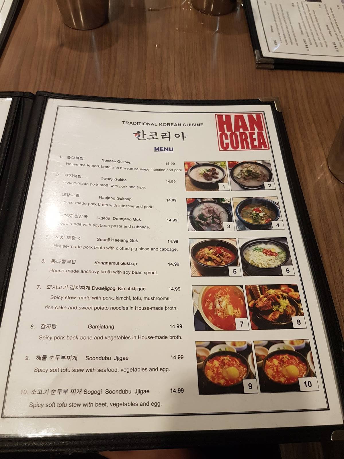 Menu at HAN COREA restaurant, Calgary, Farrell Rd SE