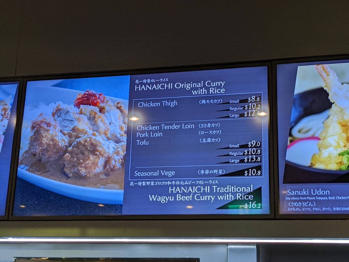Menu at Hanaichi QV restaurant, Melbourne, QV Square