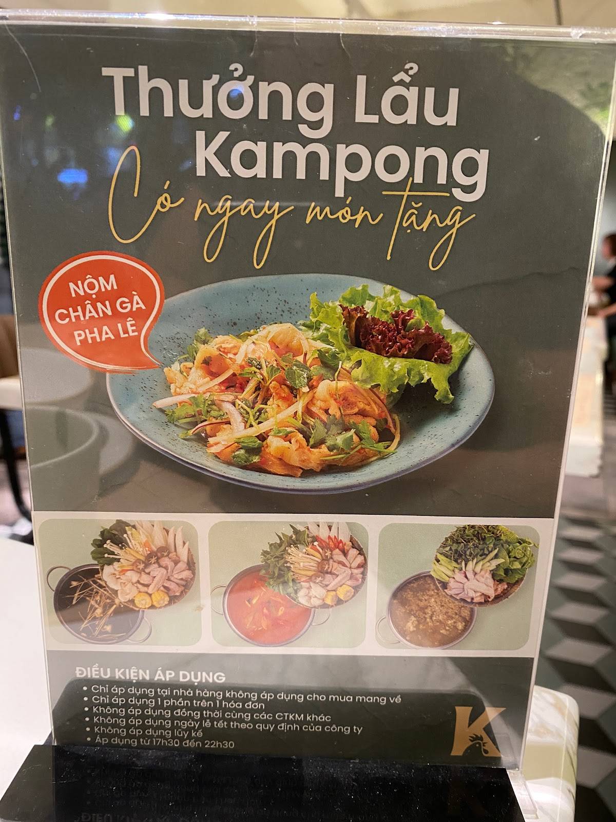 Menu at Kampong Chicken House restaurant, Hanoi, 110 D1 P. Trần Huy Liệu