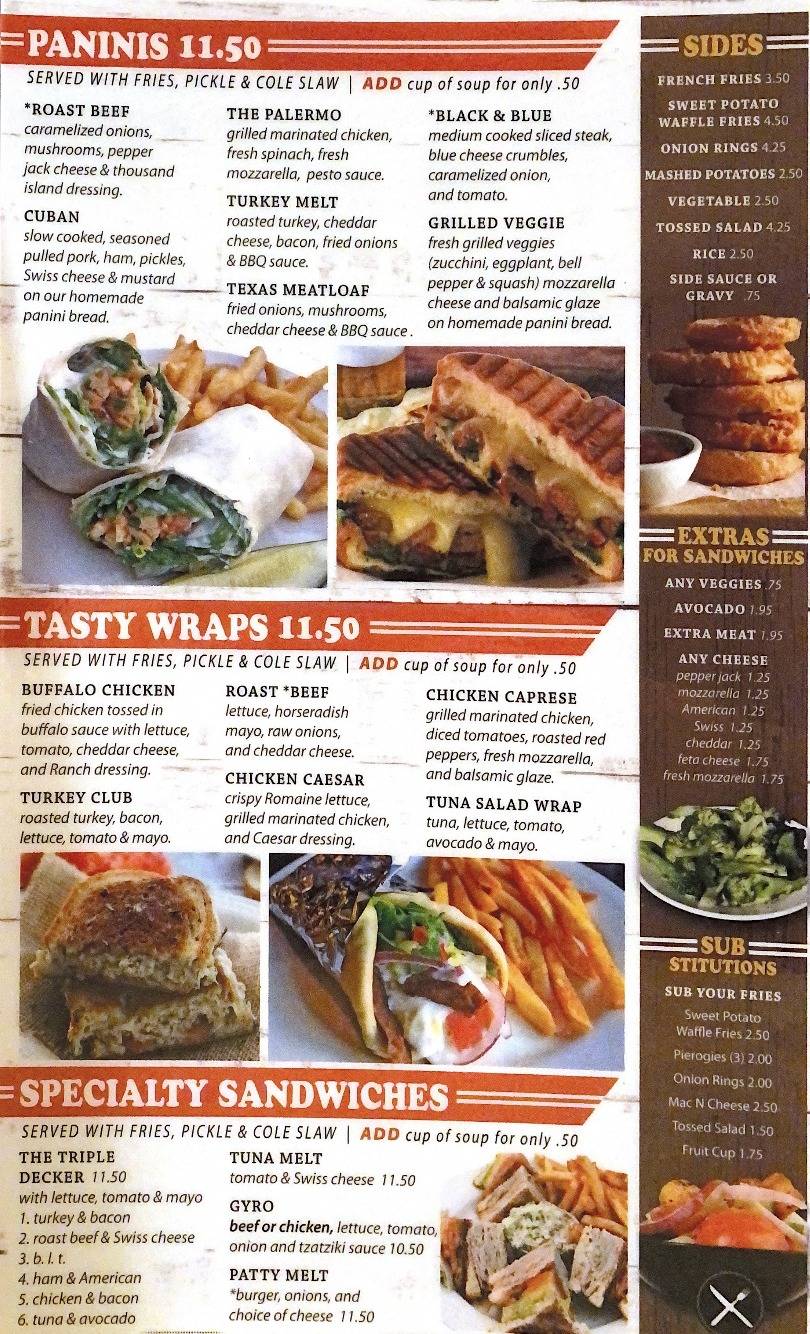 Menu at Hanover Eatery restaurant, Bethlehem