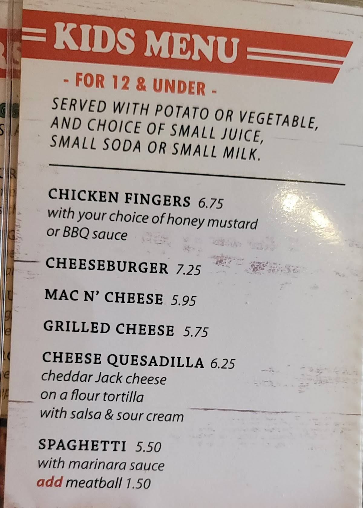 Menu at Hanover Eatery restaurant, Bethlehem