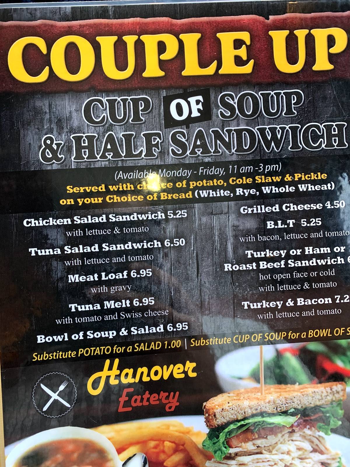 Menu at Hanover Eatery restaurant, Bethlehem