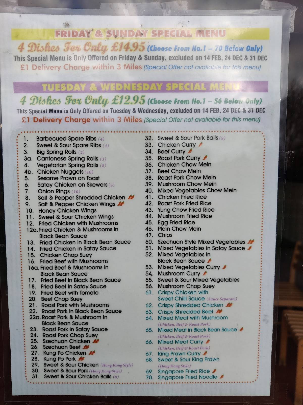 Menu at Happy Palace fast food, Poole