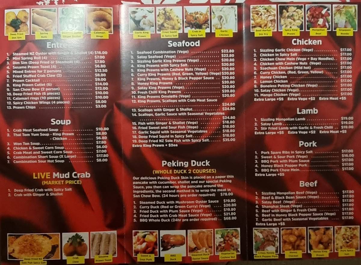 Carta de Happy Sun Restaurant, Yeppoon, 20 Hill St