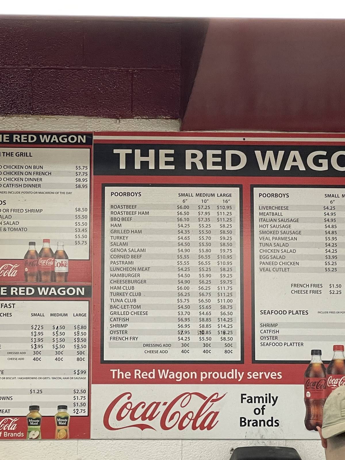 Menu at Red Wagon Poboys restaurant, Harahan