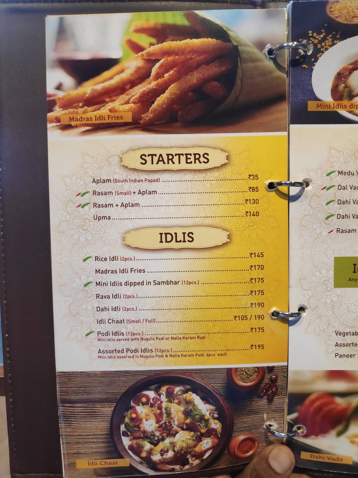 Menu at Sagar ratna, Haridwar
