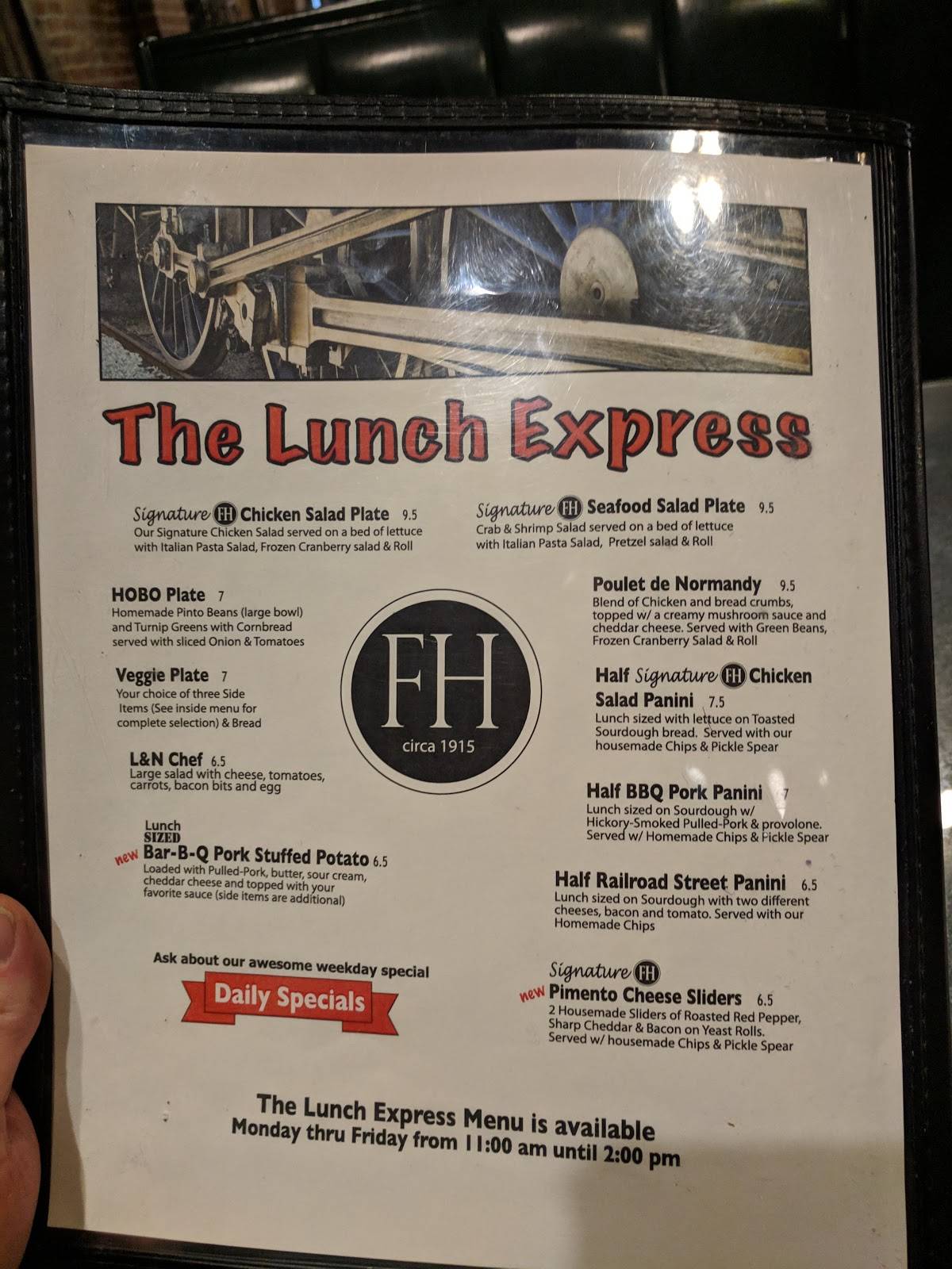 Menu at Freight House Restaurant, Hartselle