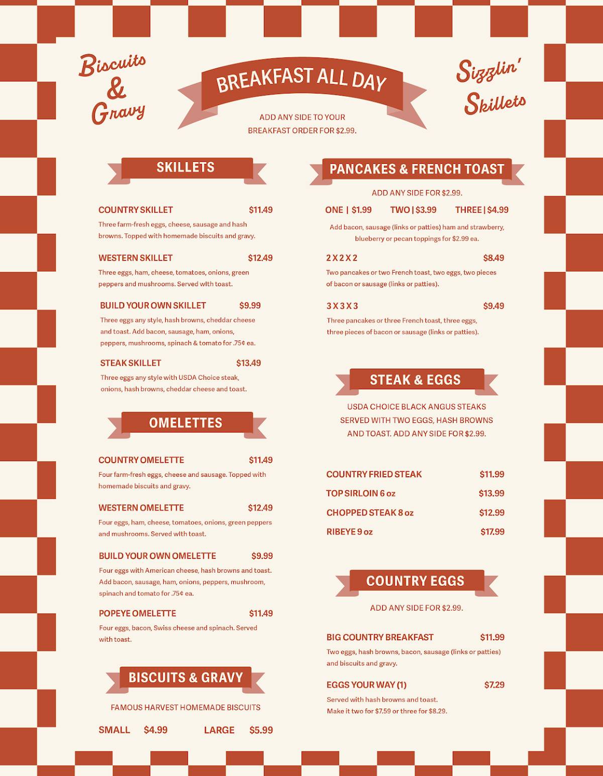 Menu at Harvest Home Restaurant, Jerseyville, S State St