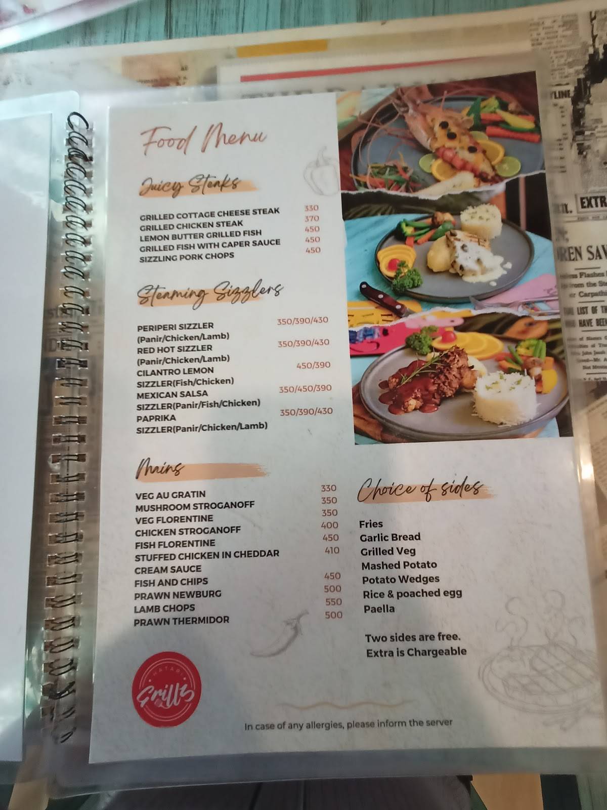 Menu at Hatari Grillz Continental Restaurant, Kolkata
