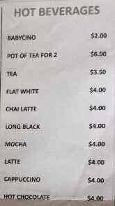 Menu at The Haystack Cafe, Wangara