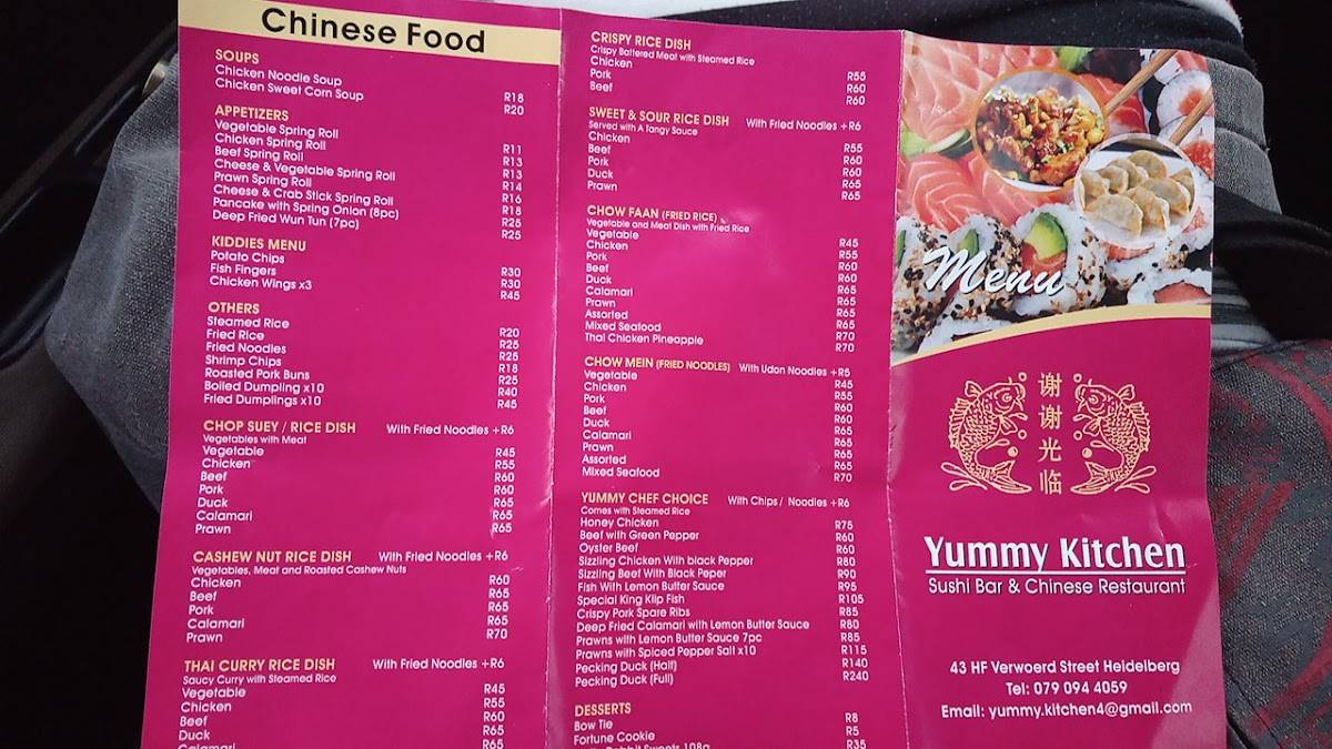 Menu at Yummy Kitchen restaurant, Heidelberg - GP