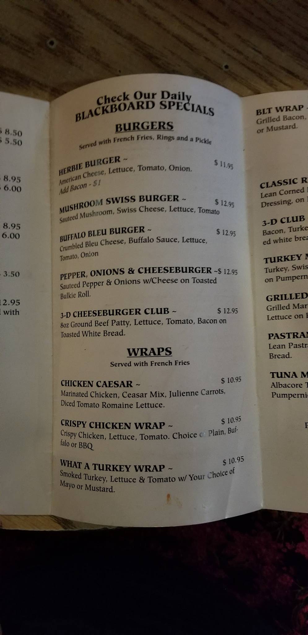 Menu at Herbie's pub & bar, Worcester