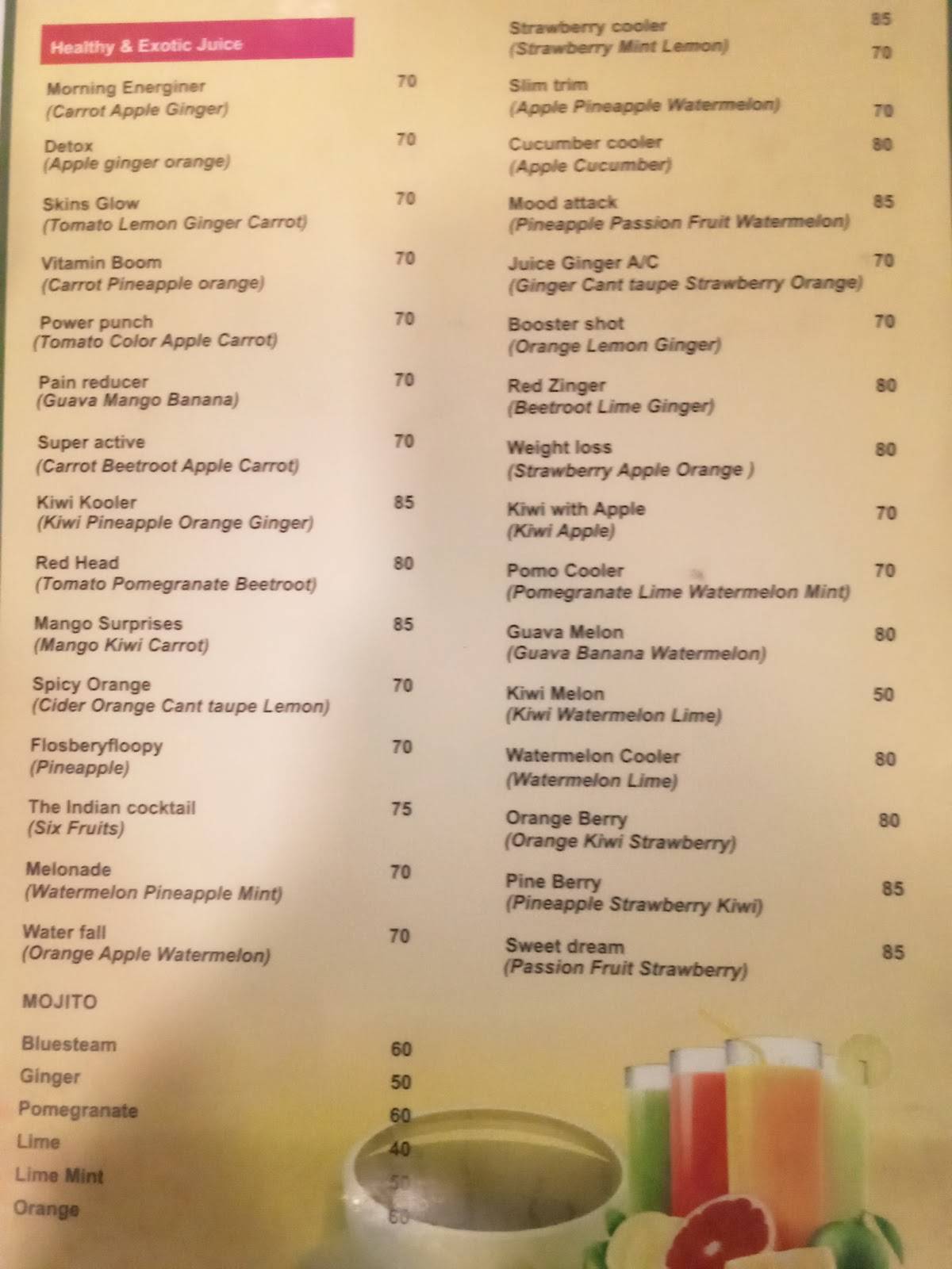 Menu at Hero tea stall, Chennai, Church Rd
