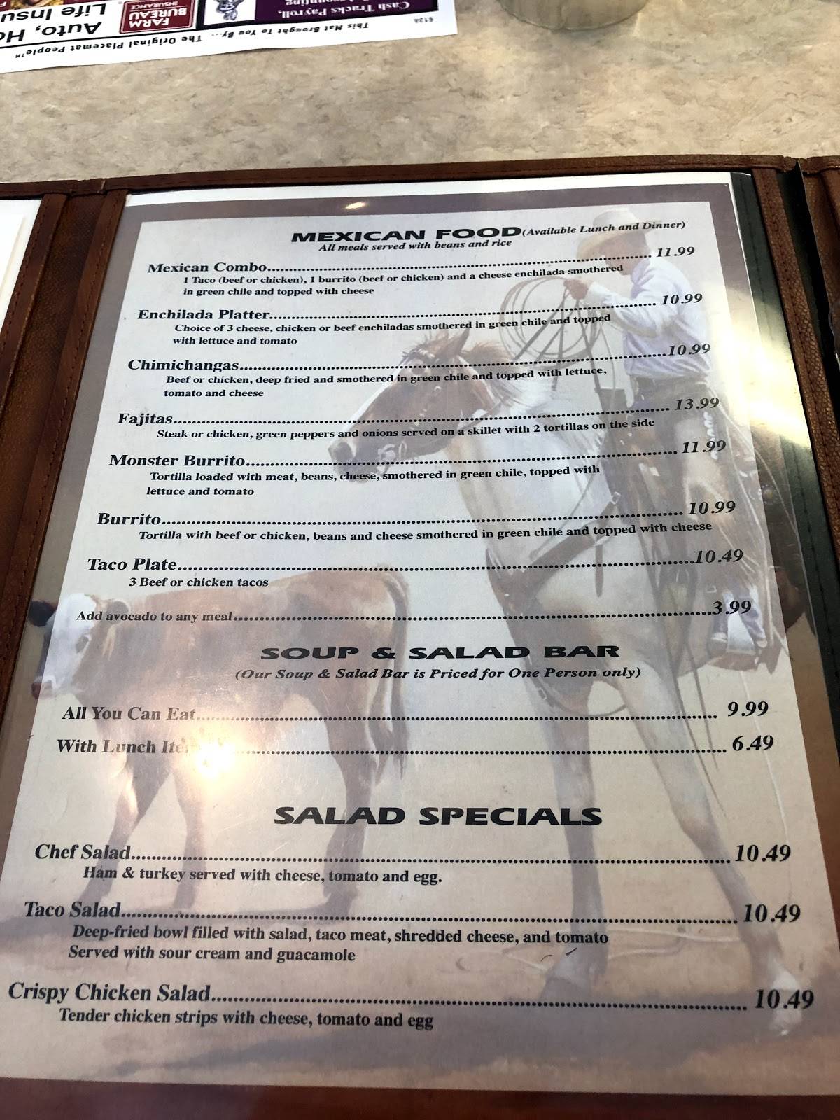 Menu at Hickory House BBQ, Lamar