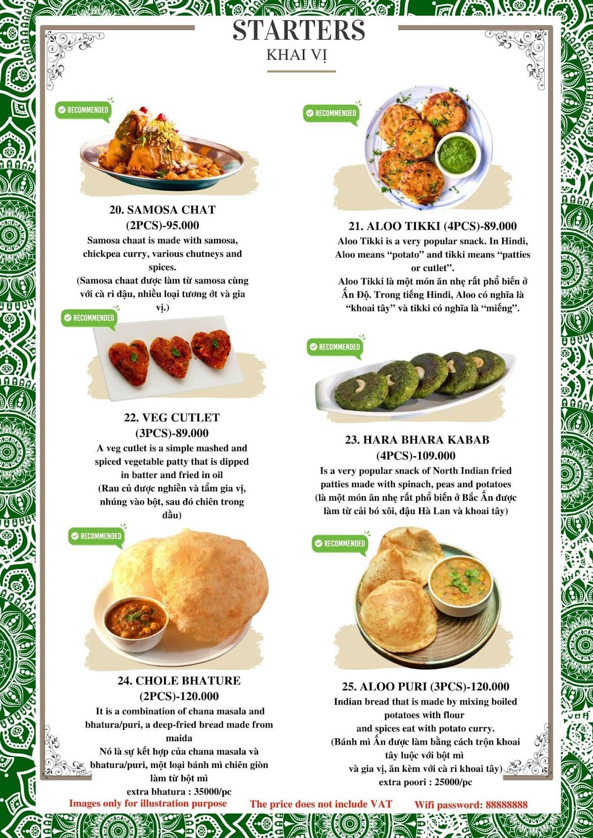 Menu at Himalaya Indian Restaurant ( Pure Vegetarian and Vegan), Da Nang