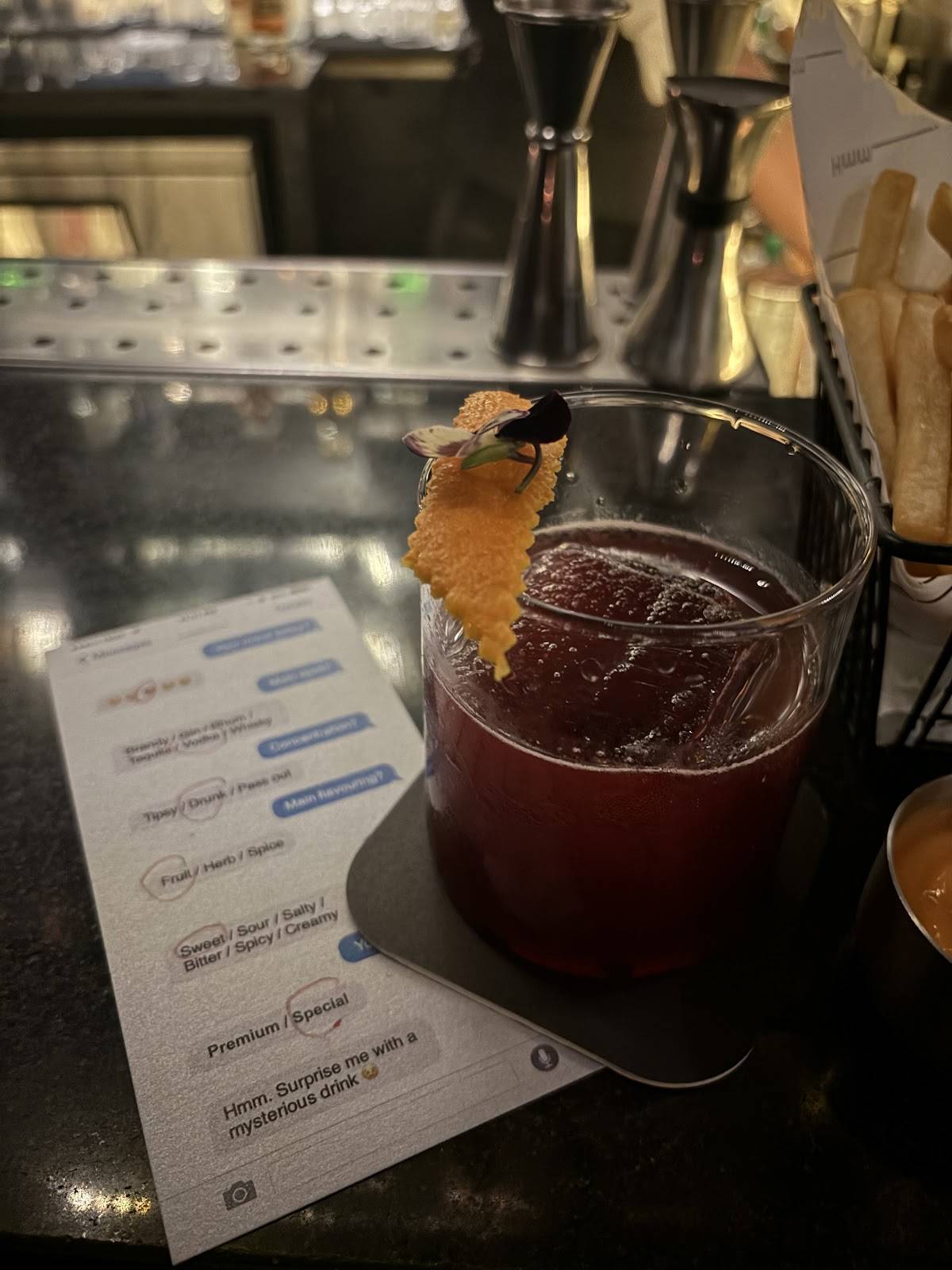 Menu at Hmm. pub & bar, Ho Chi Minh City