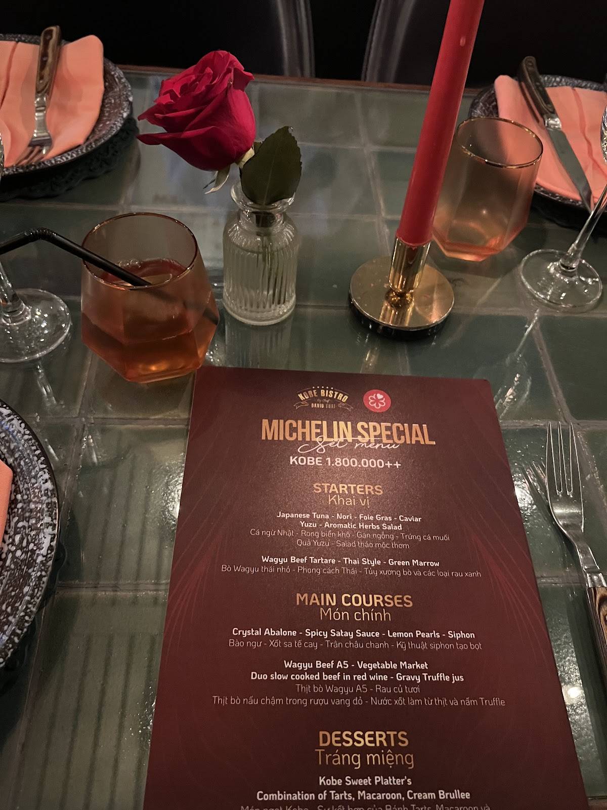Menu at Kobe Bistro By Chef David Thai restaurant, Ho Chi Minh City