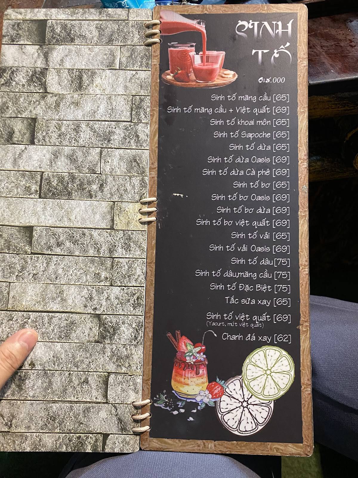 Menu at Oasis Cafe, Ho Chi Minh City, 176/1b Đ. Lê Văn Sỹ