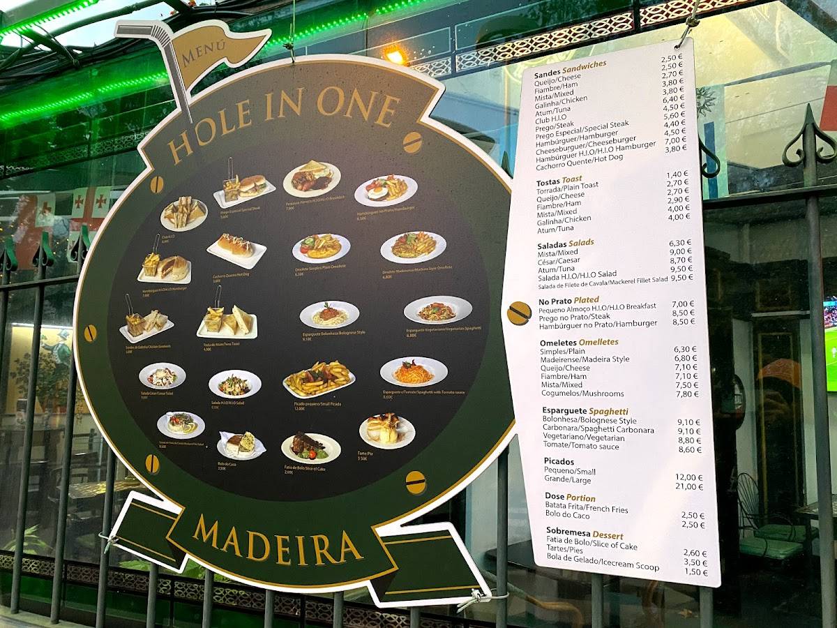 Menu at Hole in One pub & bar, Funchal