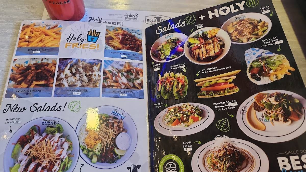 Menu at Holy Cow restaurant, Nogales