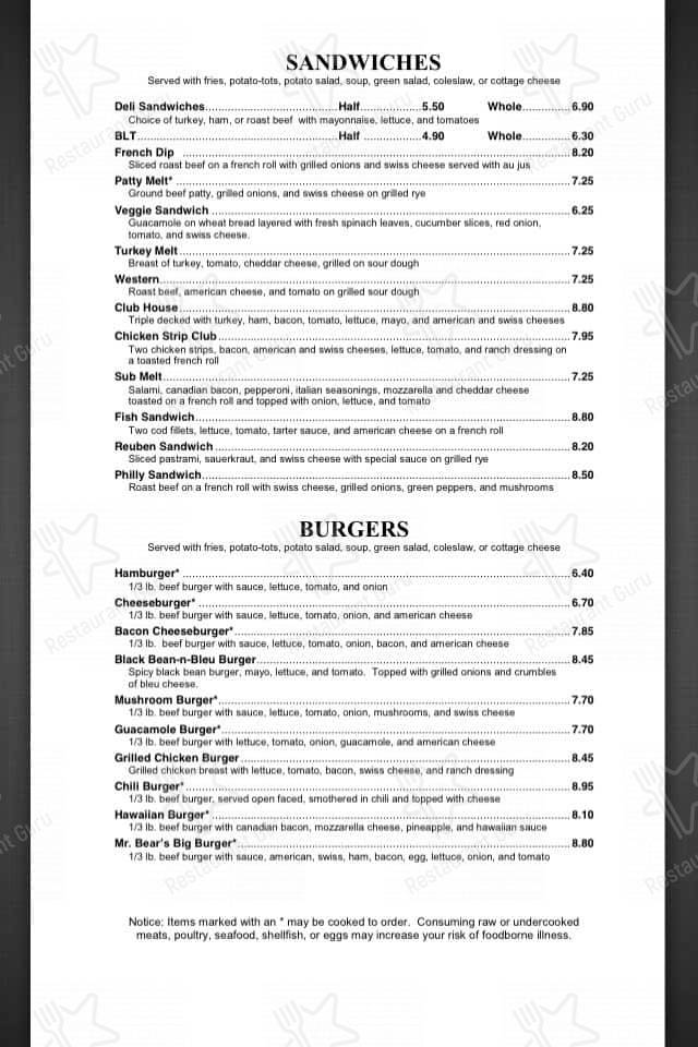 Menu at The Home Place Restaurant, Silverton