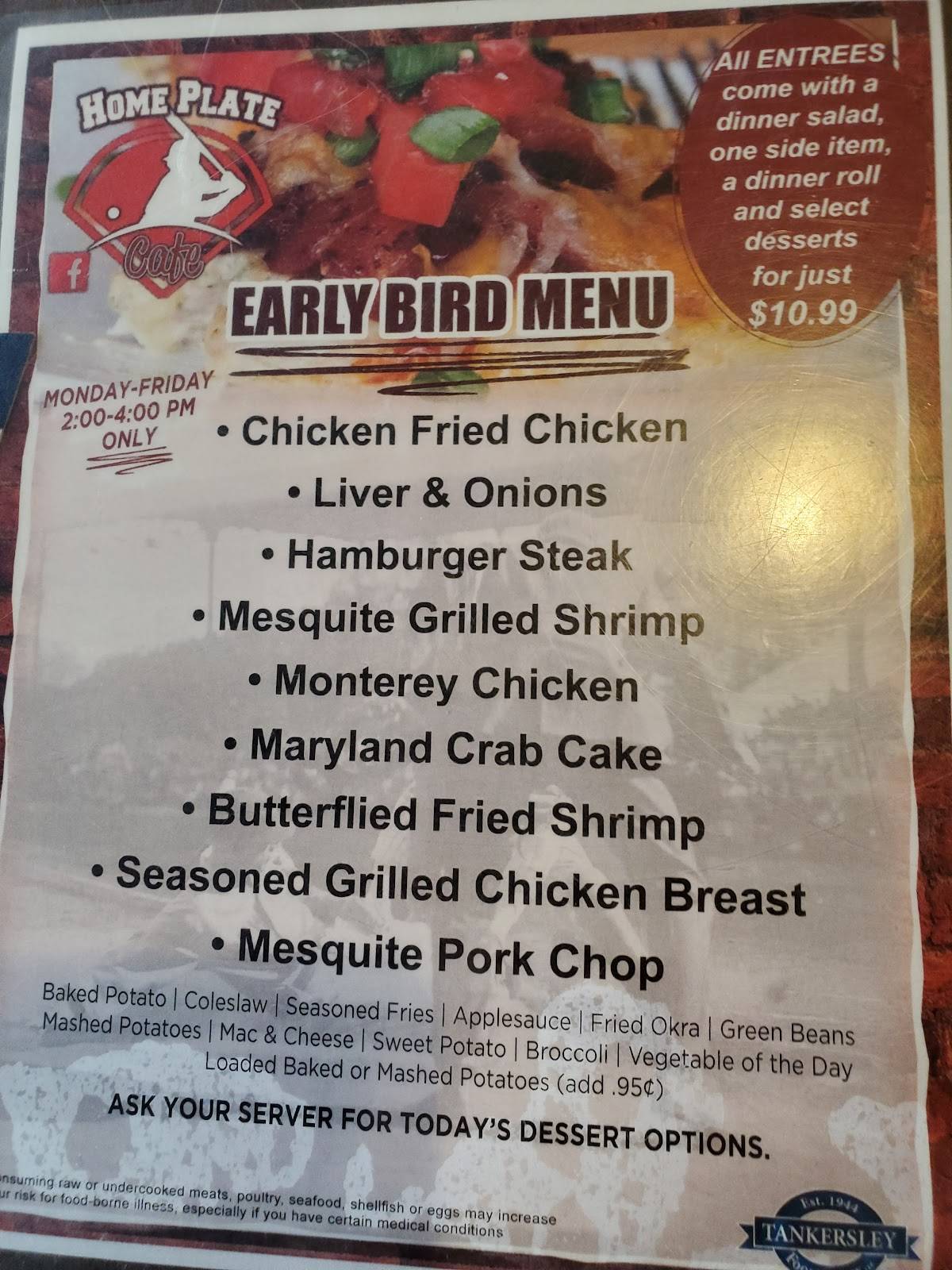 Menu at Home Plate Cafe & Bakery, Hot Springs Village