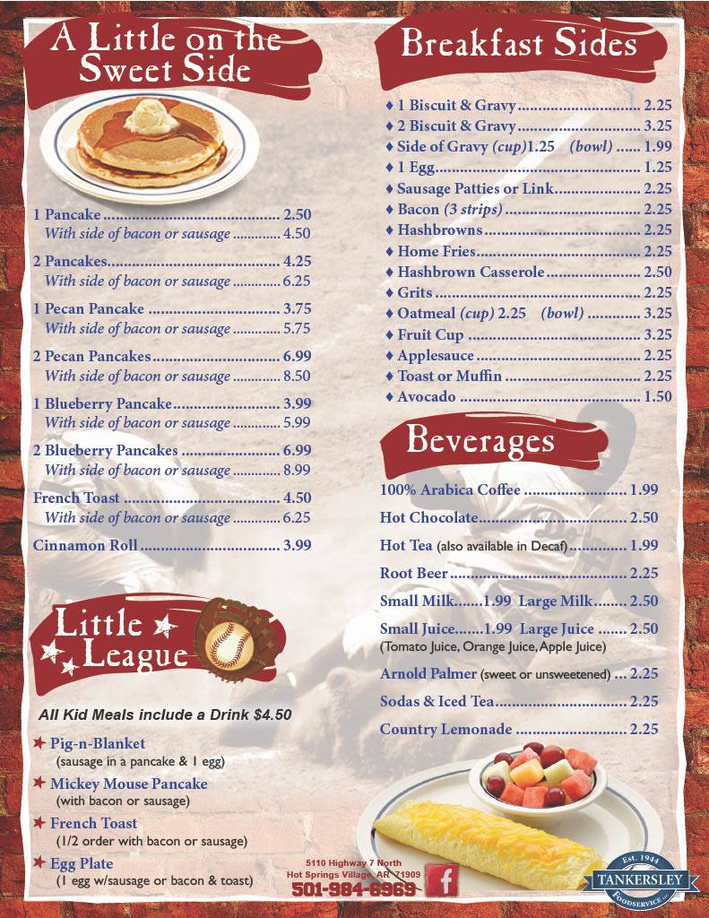 Menu at Home Plate Cafe & Bakery, Hot Springs Village