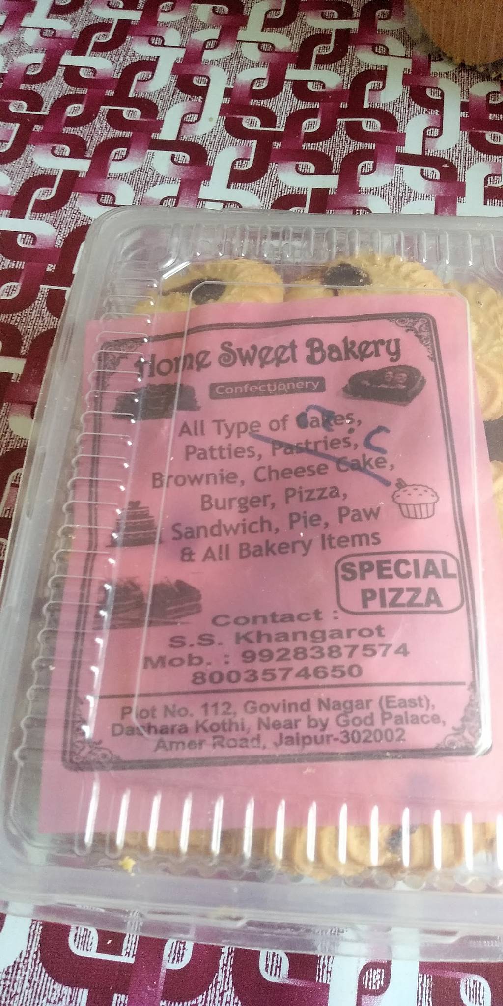Menu at Home sweet bakery, Jaipur
