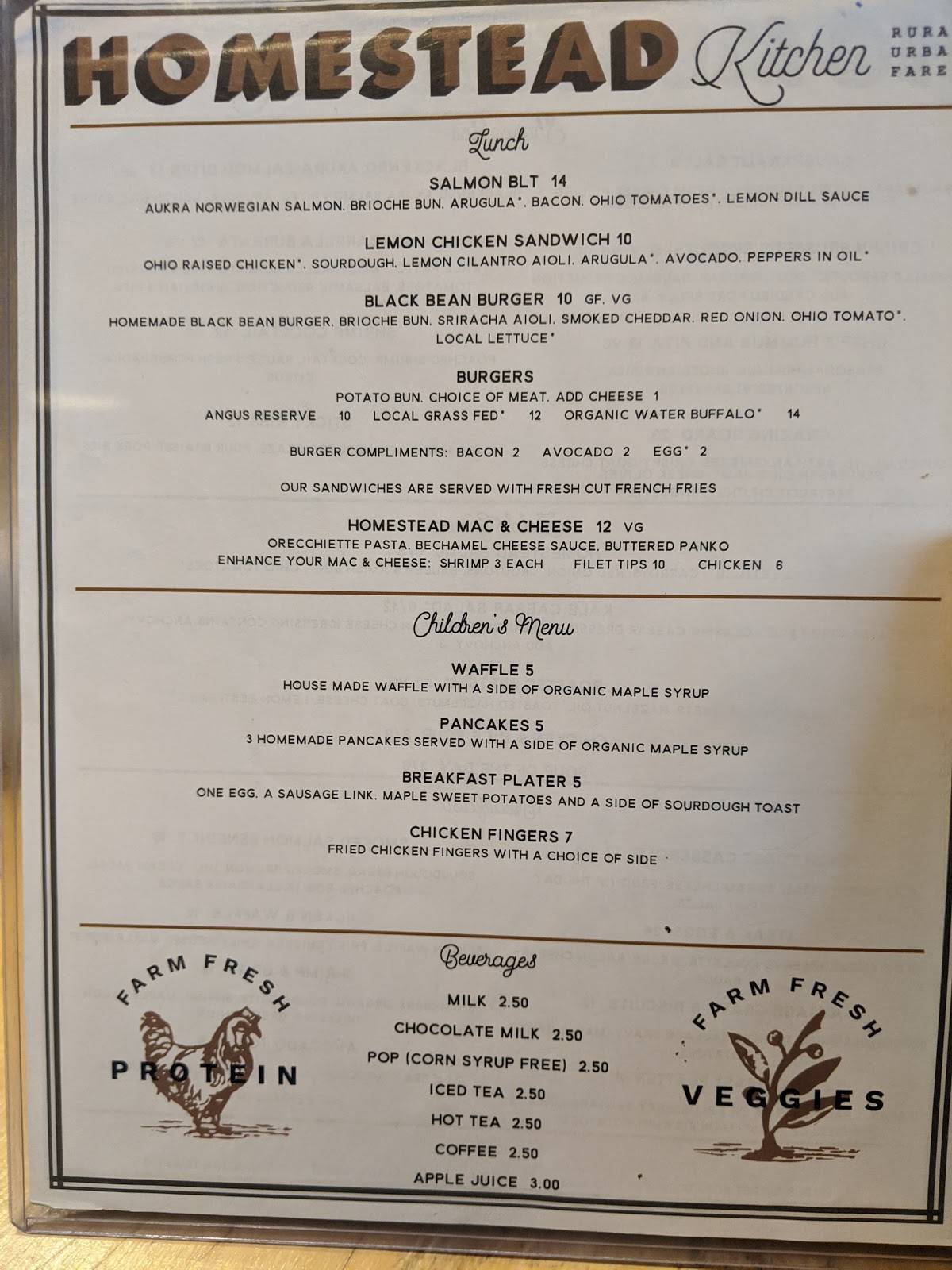 Menu at Homestead Kitchen & Cocktails pub & bar, Columbiana, 163 Town ...