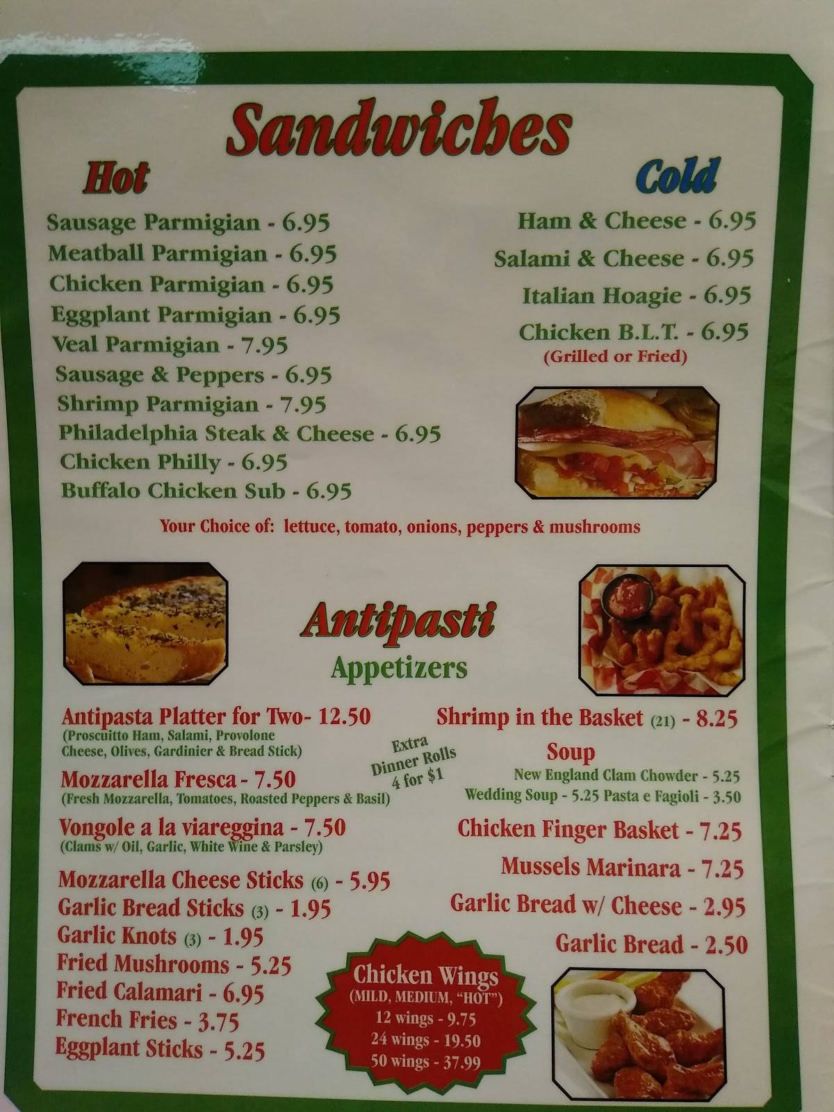 Menu at Moschello's Pizza pizzeria, Homosassa