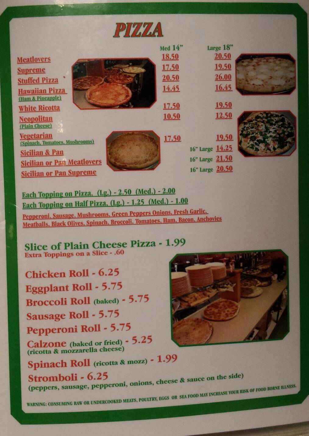 Menu at Moschello's Pizza pizzeria, Homosassa